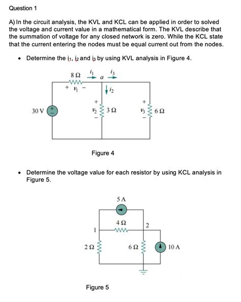 Solved Question 1 A In The Circuit Analysis The KVL And Chegg Com