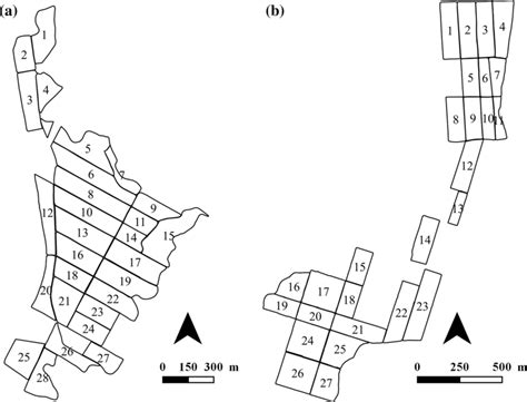 organisation of the fields of farm a a subfield and farm b