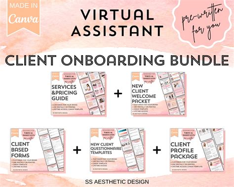 Virtual Assistant Client Onboarding Bundle Client Welcome Packet Client Contract Price