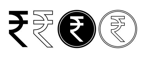 Inr Indian Rupee Sign Set Isolated On White Background 42124748 Vector Art At Vecteezy