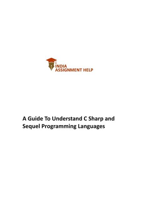 a guide to understand c sharp and sequel programming languages pdf