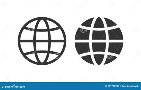 Web Icon Globe Or World Map Symbol Sign App Button Vector Stock Vector Illustration Of