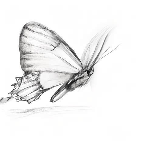 Butterfly Pencil Drawing Side View In Flight Creative Fabrica