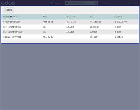 Odoo POS Invoice Details WebKul