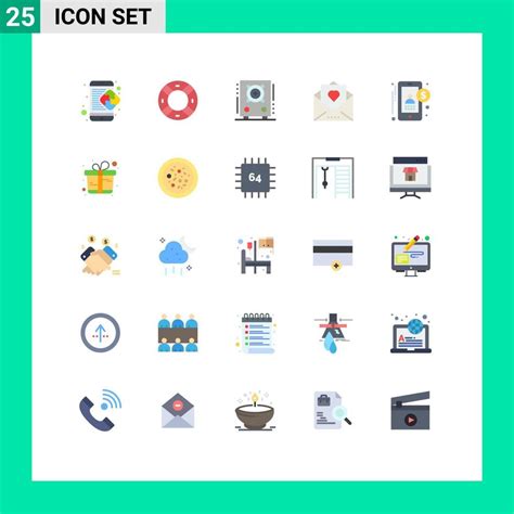Universal Icon Symbols Group Of 25 Modern Flat Colors Of Thanksgiving Love Letter Ui Love