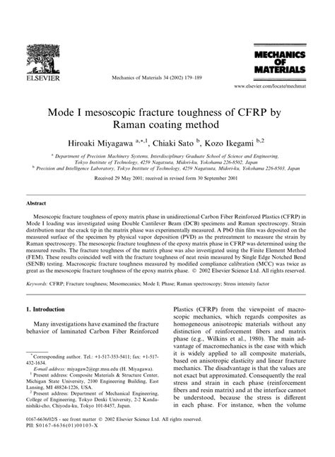 Pdf Mode I Mesoscopic Fracture Toughness Of Cfrp By Raman Coating Method