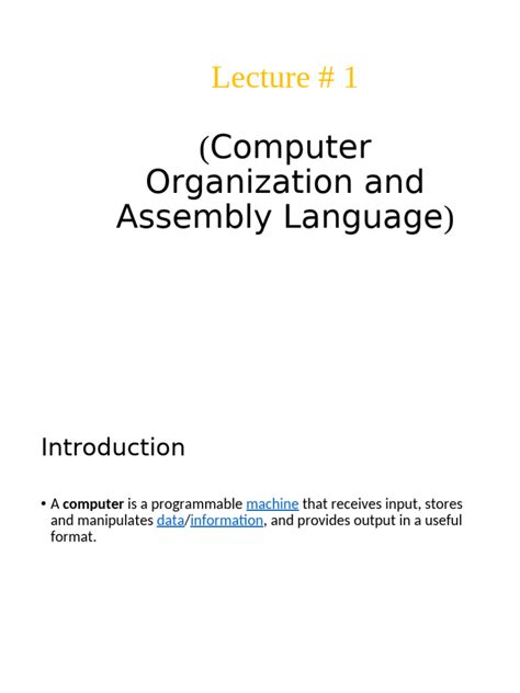 lecture 1 introduction pdf central processing unit input output