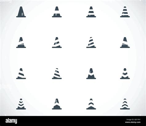Vector Black Traffic Cone Icons Set Stock Vector Image And Art Alamy