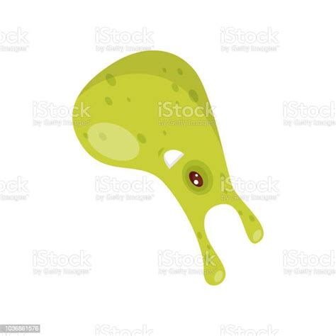 녹색 재미 있는 미생물 인간 답게 된 박테리아 만화 흰색 배경에 문자 벡터 일러스트 레이 션 건강관리와 의술에 대한 스톡 벡터 아트 및 기타 이미지 Istock