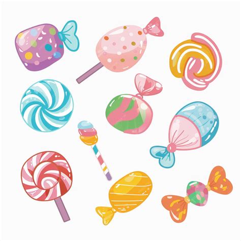 Candy Sweet Vector Food Design Illustration Dessert Sugar Background