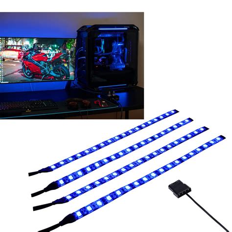 Buy DS Blue Computer Light LED Strip With Magnetic Design For PC Case Lighting Kit Mid Tower And