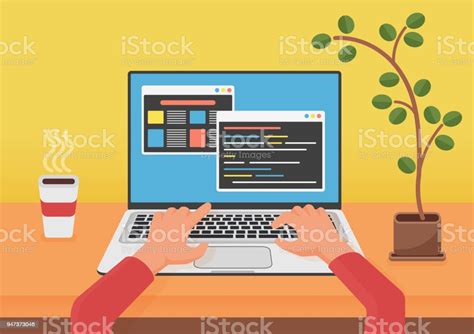 Programming Coding Web Development Concept Programmer Coder Hands Using