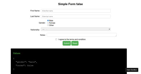 React Reactive Form Examples Codesandbox