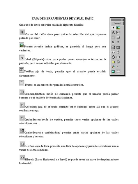 caja de herramientas de visual basic info e img pdf