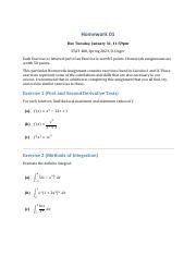 Homework Calculus I And II Exercises For STAT Spring Course Hero