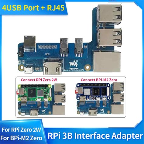 라즈베리 파이 제로 2w 바나나 파이 M2 제로 Rpi 3b 확장 보드 4usb 포트 Rj45 인터페이스 어댑터 파이 3b