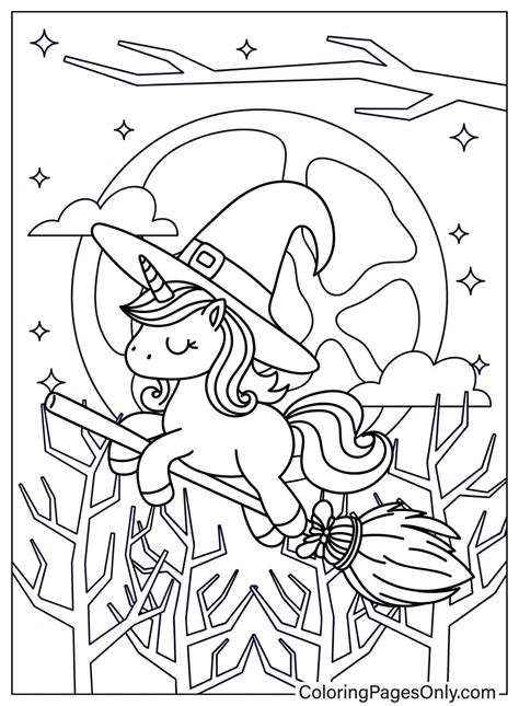 30 Halloween Unicorn Coloring Pages Free Pdf
