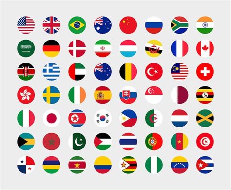 Premium Vector Set Of Giant Round Flag Collection