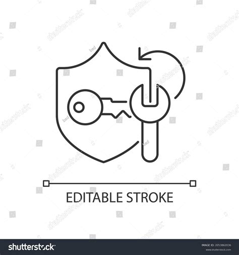 Password Cracking Linear Icon Safeguard Protection Stock Vector Royalty Free 2053862036