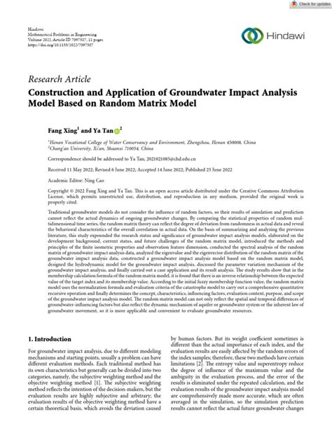 mathematical problems in engineering 2022 xing construction and
