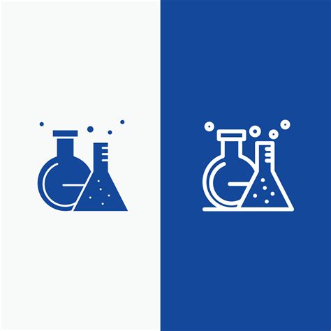 Flask Lab Tube Test Line And Glyph Solid Icon Blue Banner Line And Glyph Solid Icon Blue Banner