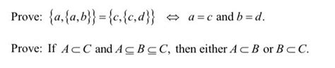 solved prove {a {a b}} {c {c d}}⇔a c and b d prove if a⊂c