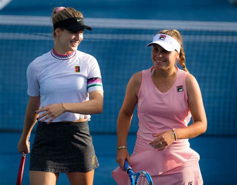 Eugenie Bouchard And Sofia Kenin 2019 Dubai Tennis Championship 02 18 2019 • Celebmafia