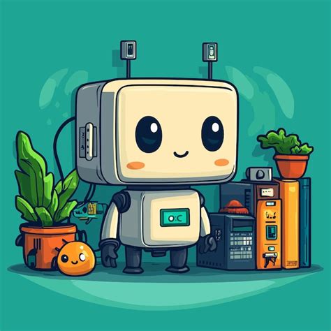 Cute Iot Sensor Network Cartoon Icon Illustration Vector Illustration Premium Ai Generated Vector