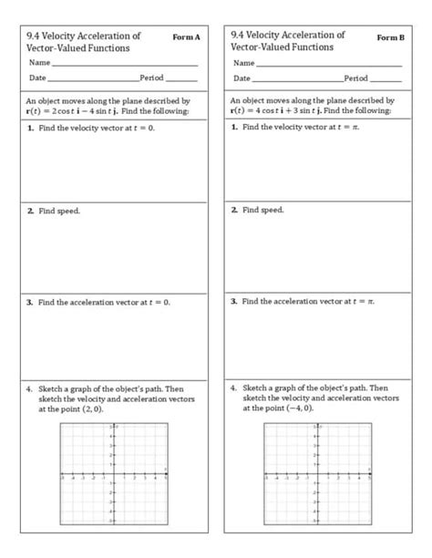 Parametric Polar And Vector Valued Functions Homework Unit 9 Ap