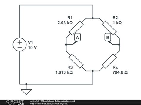 Wheatstone Bridge Assignment Circuitlab