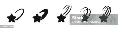 별 떨어지는 벡터 아이콘입니다 떨어지는 별들 별이 반짝입니다 별이 빛나는 벡터 일러스트 레이 션입니다 혜성 유성 아이콘 떨어짐에