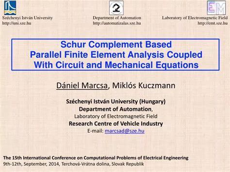 Ppt Schur Complement Based Parallel Finite Element Analysis Coupled