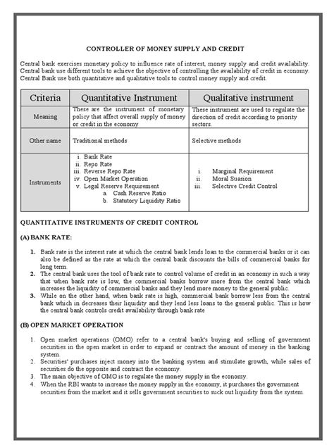 Notes On Last Topic Ch6 Pdf Reserve Bank Of India Open Market