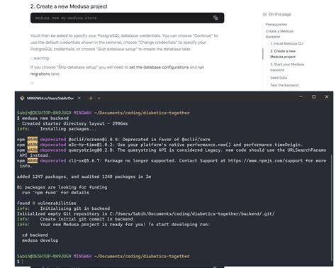 postgres credential not prompted on command medusa new my medusa store