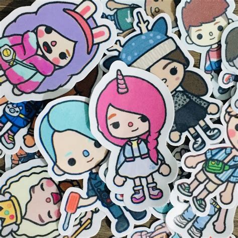 Toca Boca Toca Life Characters 20 OR 40 Piece Laminated Vinyl Sticker