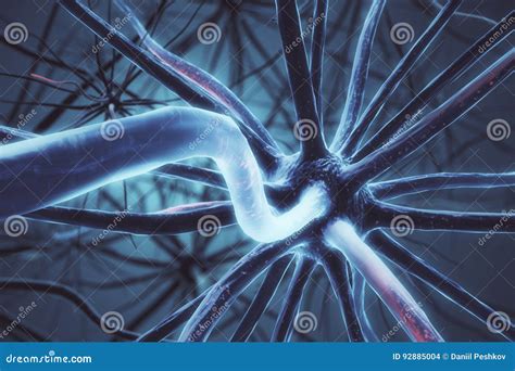 Neuron Background With Place For Text Nerve Cells Neurons Neural Network Background 3d