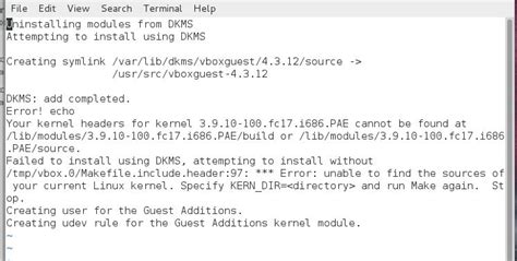 Virtualbox Guest Additions Install Fails For Fedora 17 Stack Overflow