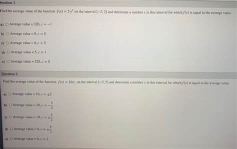 Solved Question Find The Average Value Of The Function Chegg