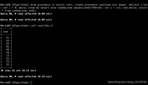 mysql：利用循环生成10个分布在10到99之间的整数 mysql随机生成数字10到99 csdn博客