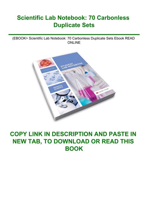 Ebook Scientific Lab Notebook 70 Carbonless Duplicate Sets Ebook Read