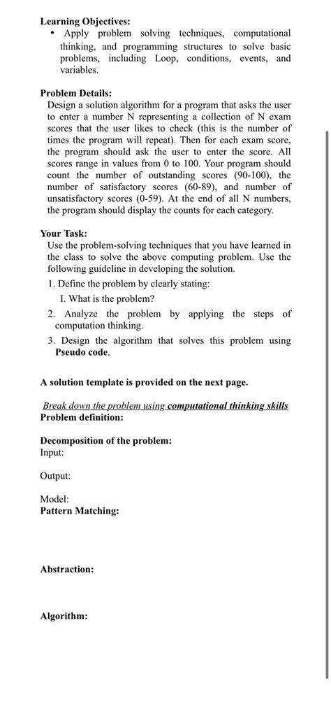 Solved Learning Objectives Apply Problem Solving Chegg