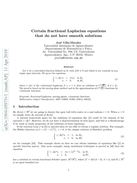 certain fractional laplacian equations that do not have smooth