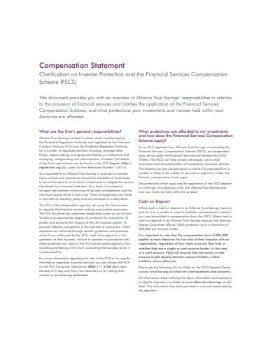 11 Compensation Statement Examples To Download
