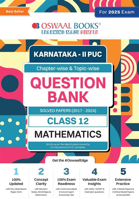 Oswaal Karnataka 2nd Puc Question Bank Class 12 Mathematics
