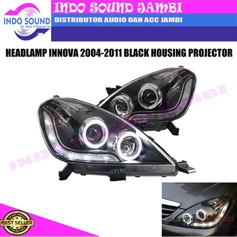 Jual HEADLAMP LAMPU DEPAN INNOVA 2004 2011 BLACK HOUSING PROJECTOR Shopee Indonesia