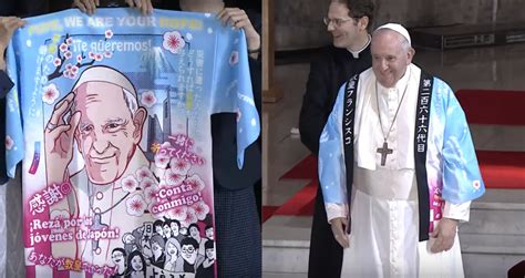 The Popes New Anime Jacket For His Japan Visit R Funny