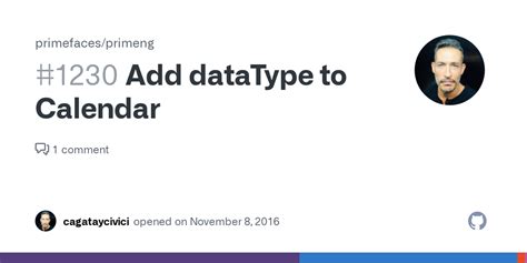 add datatype to calendar · issue 1230 · primefaces primeng · github