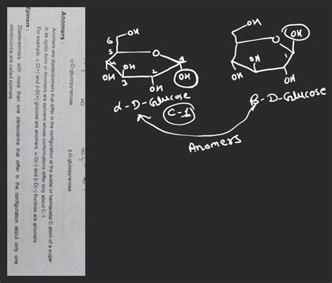 Anomers α D Glucopyranoseβ D Glucopyranoseanomers Are Diastereomers T