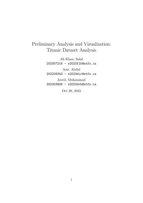 Pdf Preliminary Analysis And Visualization Titanic Dataset Analysis