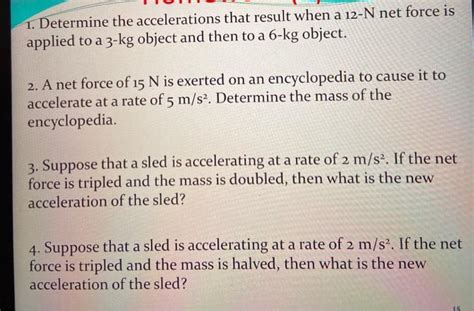 Solved 1 Determine The Accelerations That Result When A